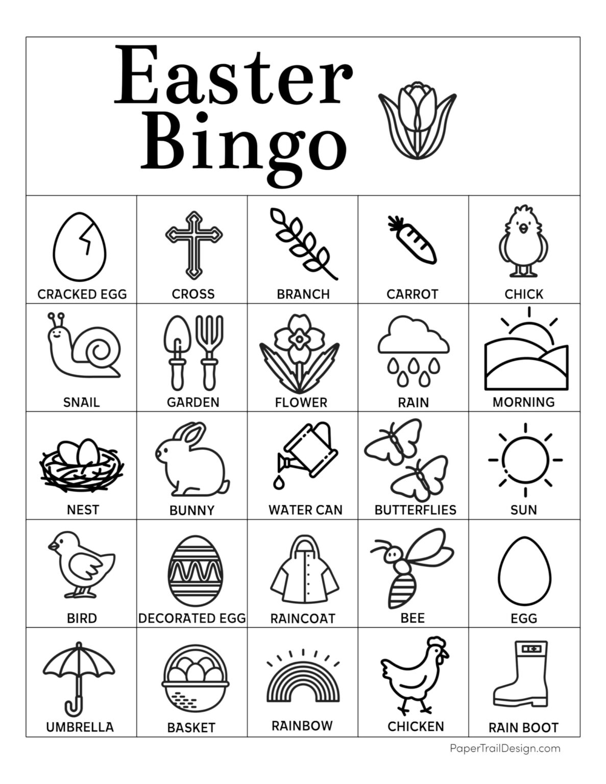 Easter Bingo Printable - Paper Trail Design