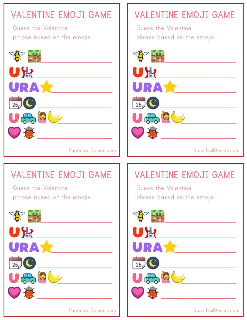 Emoji Valentine's Day Cards - Paper Trail Design