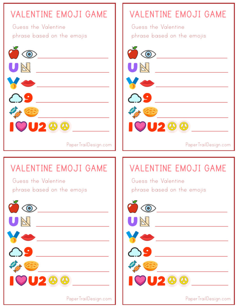 Emoji Valentine's Day Cards - Paper Trail Design