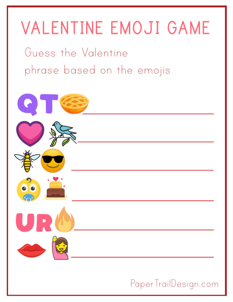 Emoji Valentine's Day Cards - Paper Trail Design