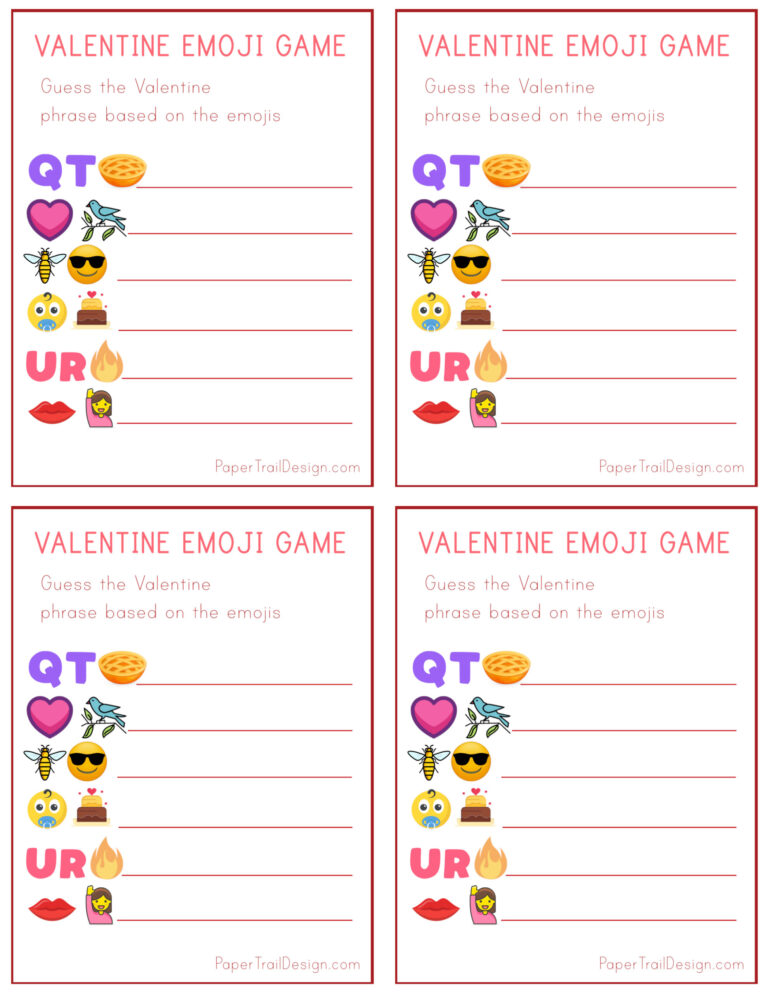 Emoji Valentine's Day Cards - Paper Trail Design
