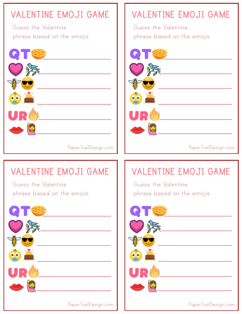 Emoji Valentine's Day Cards - Paper Trail Design
