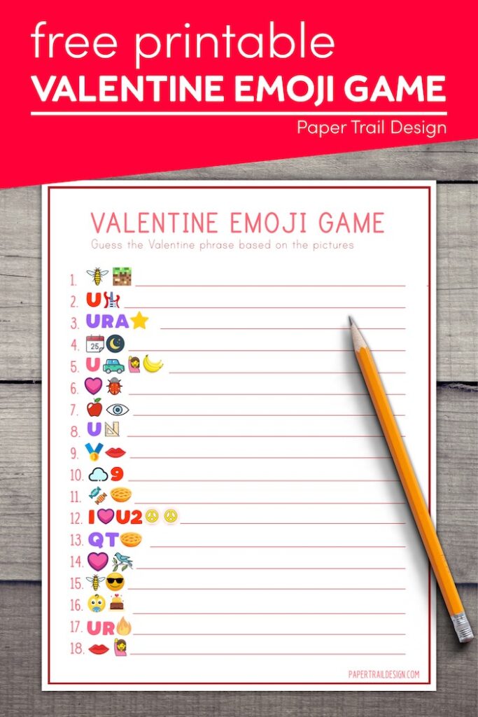 Valentine Emoji Game - Paper Trail Design