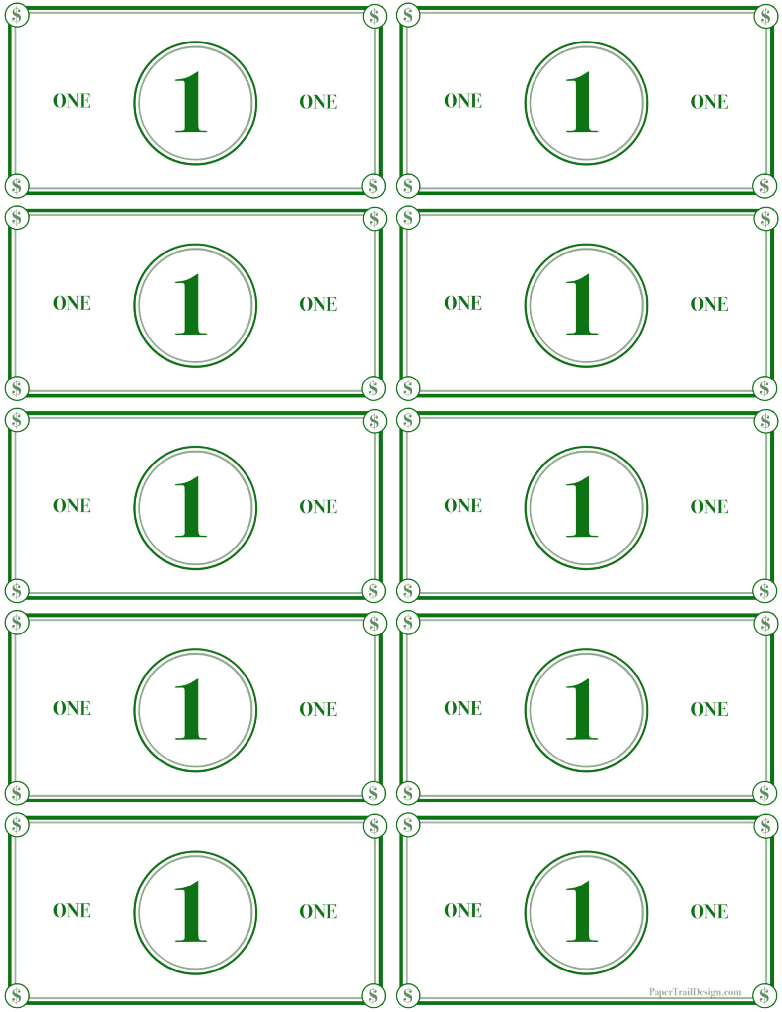 Play Money Printable - Paper Trail Design