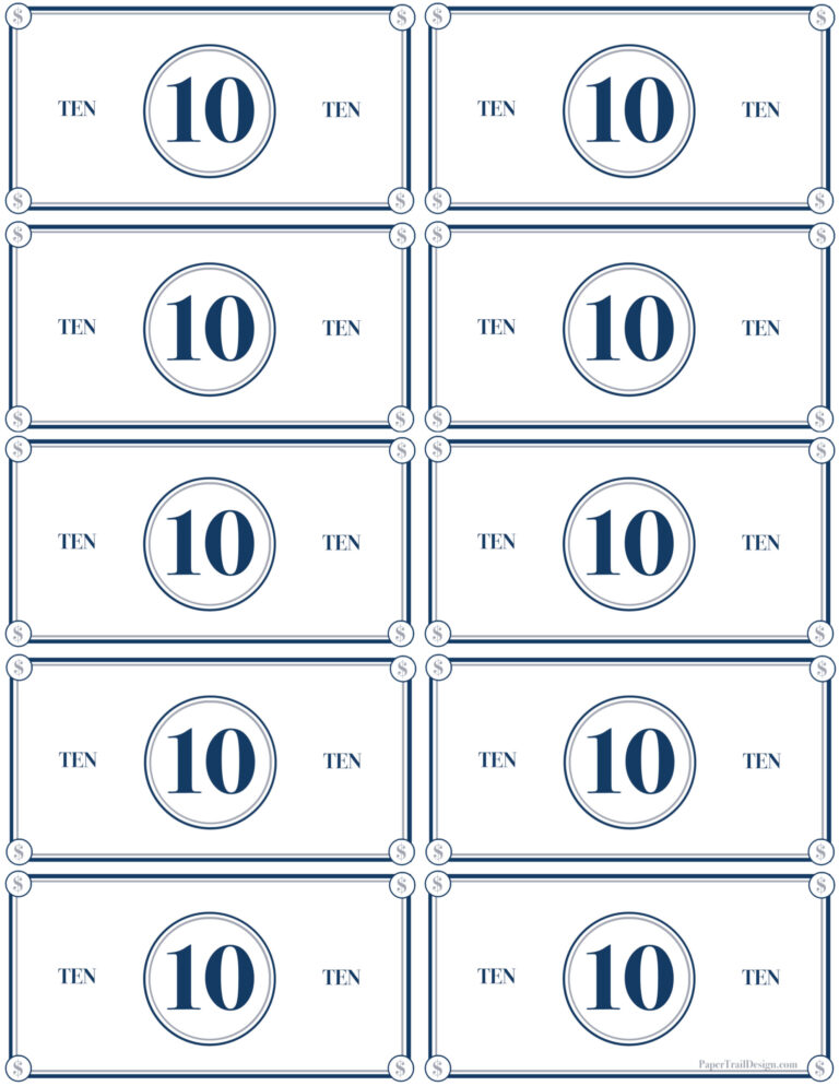 Play Money Printable - Paper Trail Design