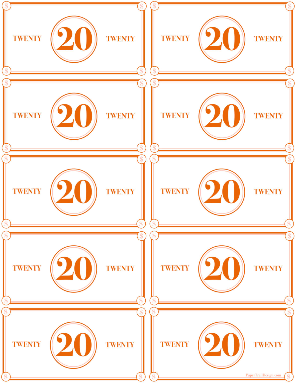 Play Money Printable - Paper Trail Design
