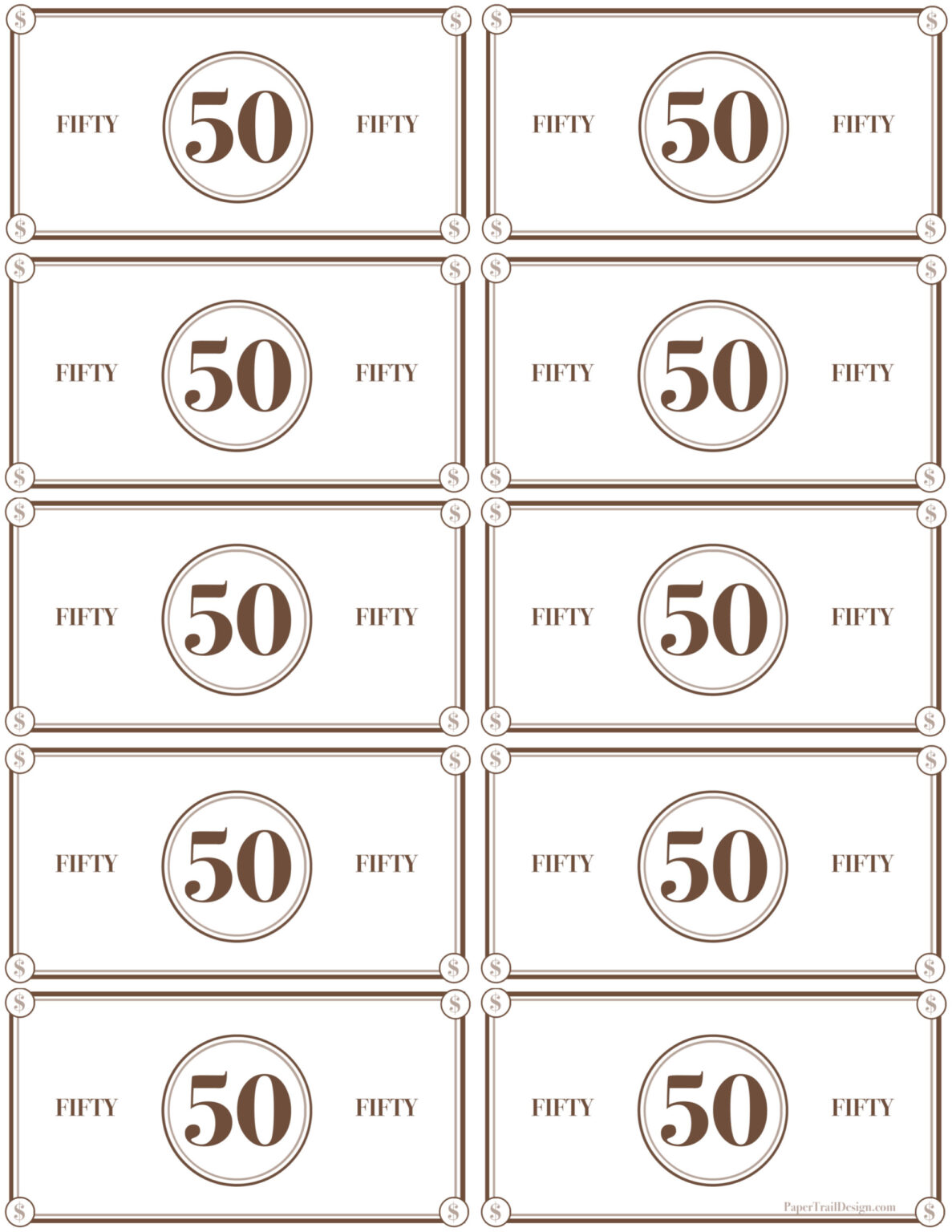 Play Money Printable - Paper Trail Design