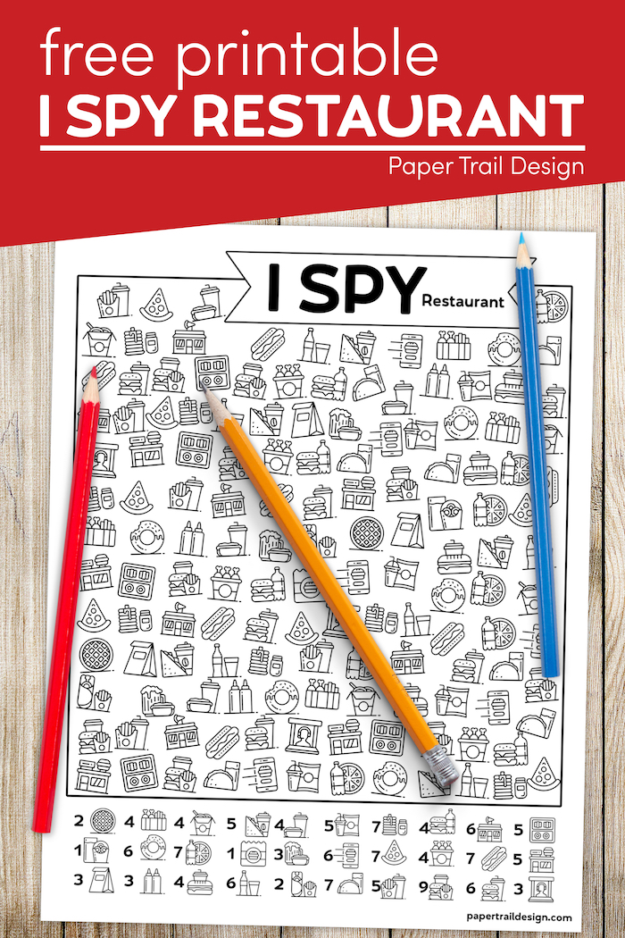Free Printable I Spy Restaurant Activity - Paper Trail Design