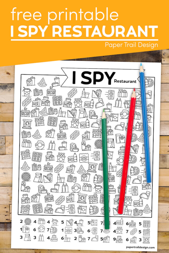 Free Printable I Spy Restaurant Activity - Paper Trail Design