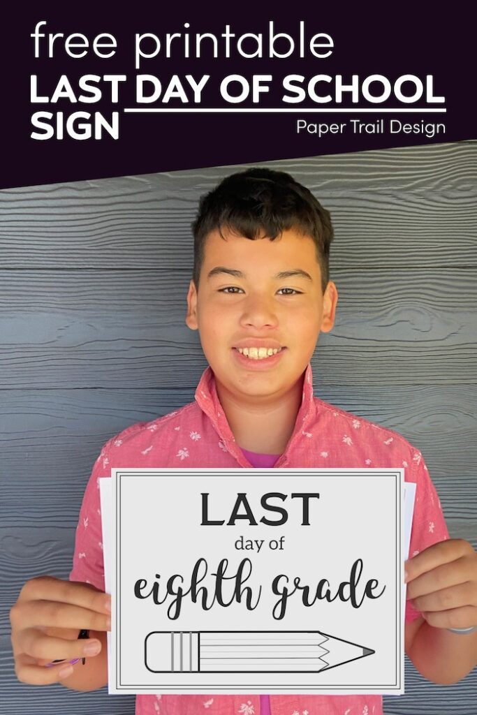 Free Printable Last Day of School Sign {Pencil} - Paper Trail Design