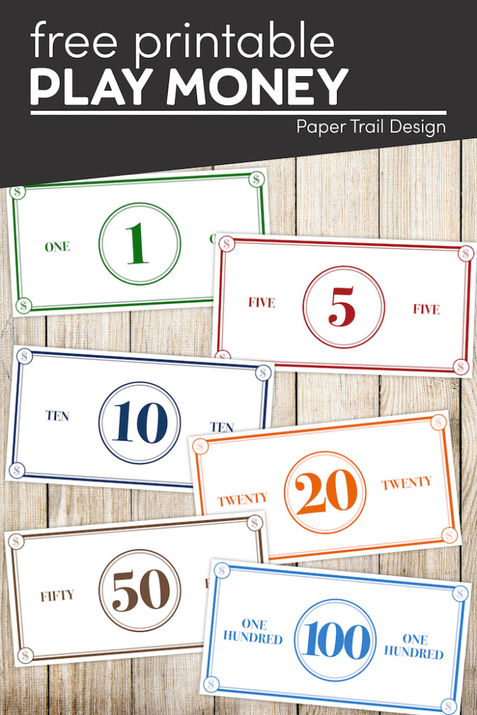 Play Money Printable - Paper Trail Design