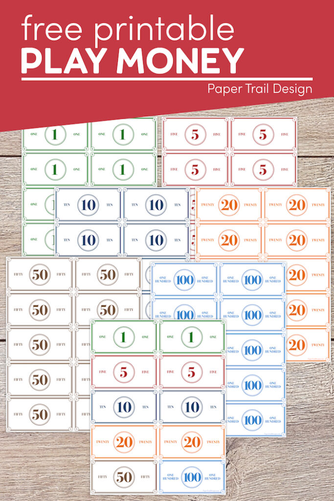 Play Money Printable - Paper Trail Design