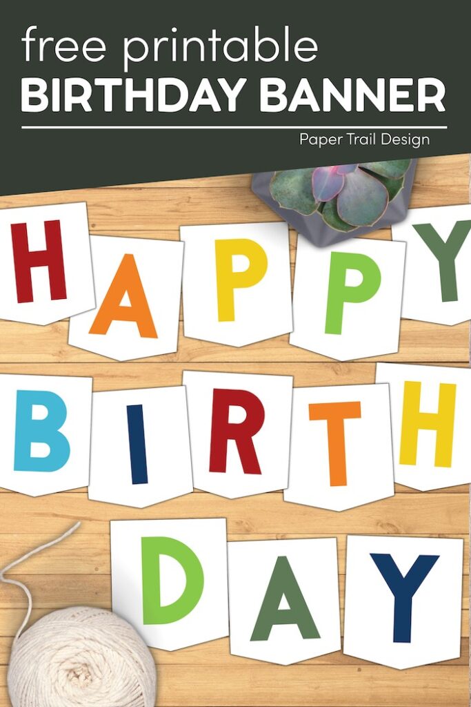 Happy Birthday Banner Printable - Paper Trail Design