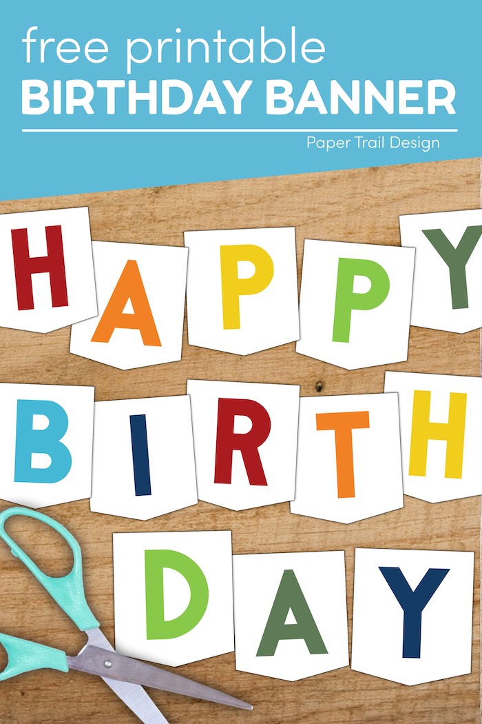 Happy Birthday Banner Printable - Paper Trail Design