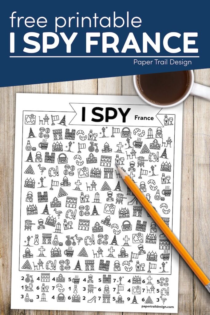 Free Printable I Spy France Activity Page - Paper Trail Design