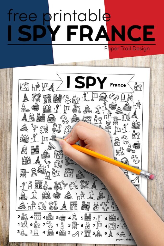 Free Printable I Spy France Activity Page - Paper Trail Design