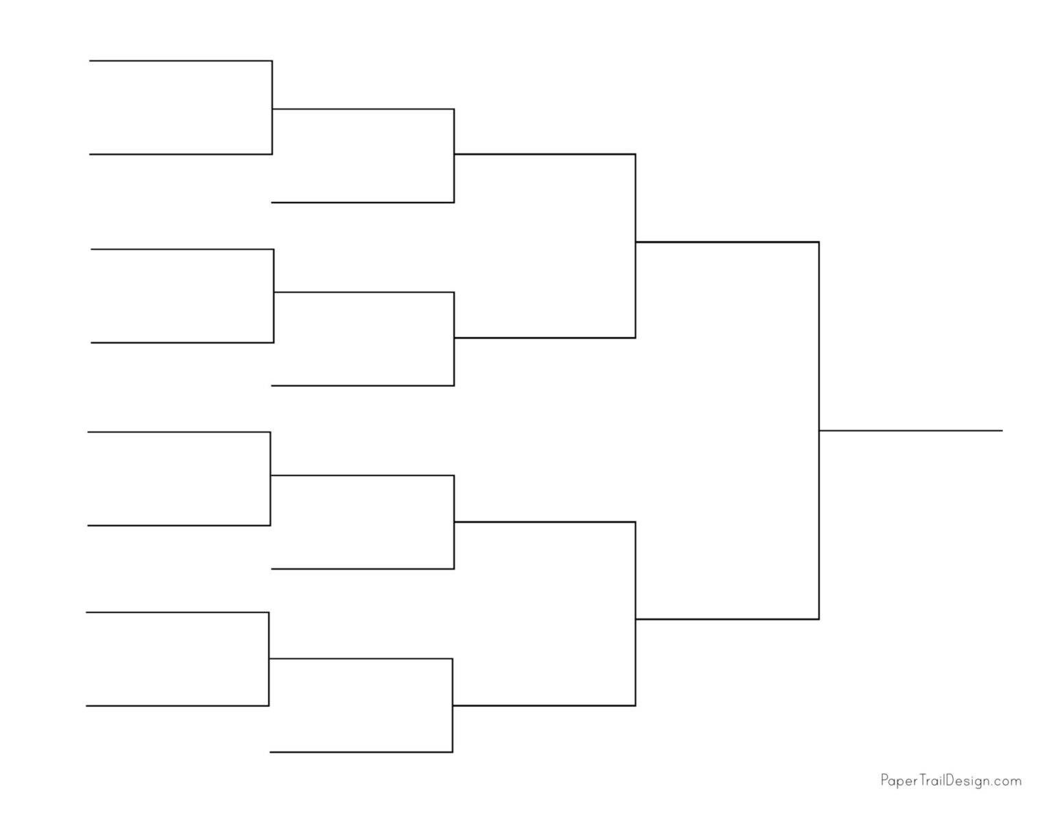 Tournament Bracket Templates - Single Elimination - Paper Trail Design