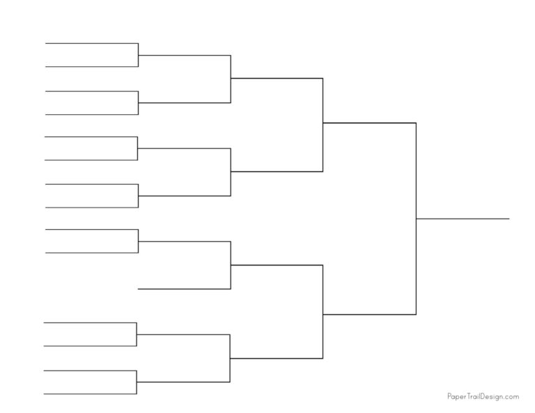 Tournament Bracket Templates - Single Elimination - Paper Trail Design