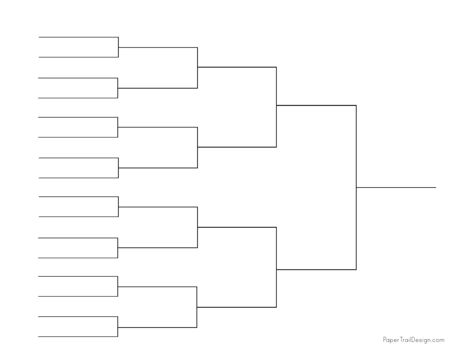 Tournament Bracket Templates - Single Elimination - Paper Trail Design