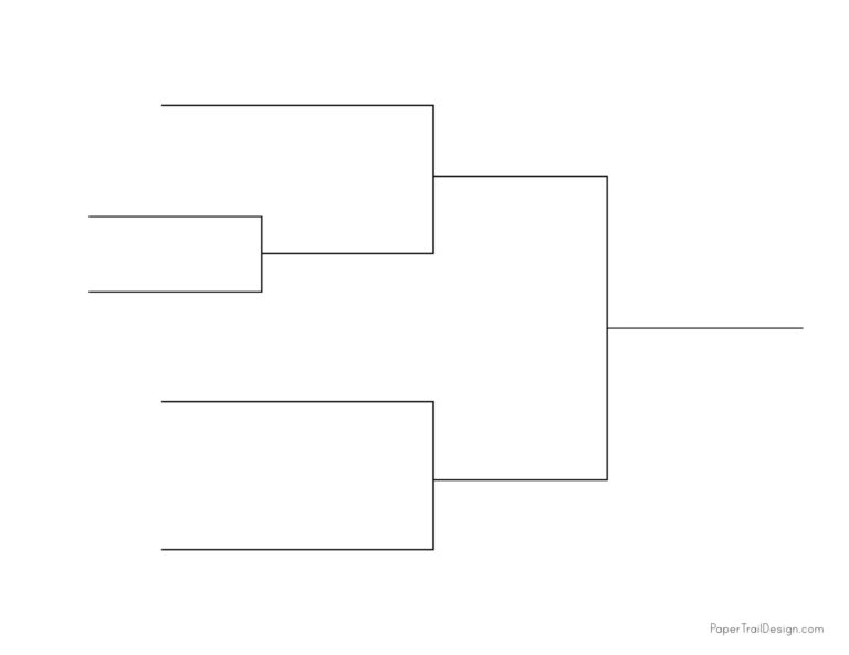 Tournament Bracket Templates - Single Elimination - Paper Trail Design