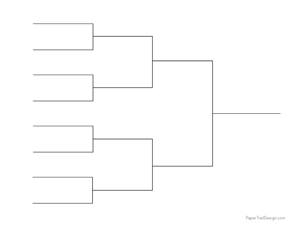 Tournament Bracket Templates - Single Elimination - Paper Trail Design