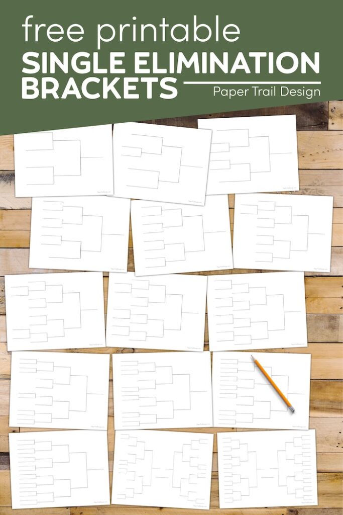 Tournament Bracket Templates - Single Elimination - Paper Trail Design
