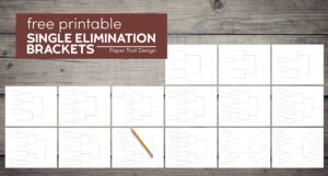 Tournament Bracket Templates - Single Elimination - Paper Trail Design
