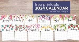Free Printable 2024 Floral Calendar - Paper Trail Design