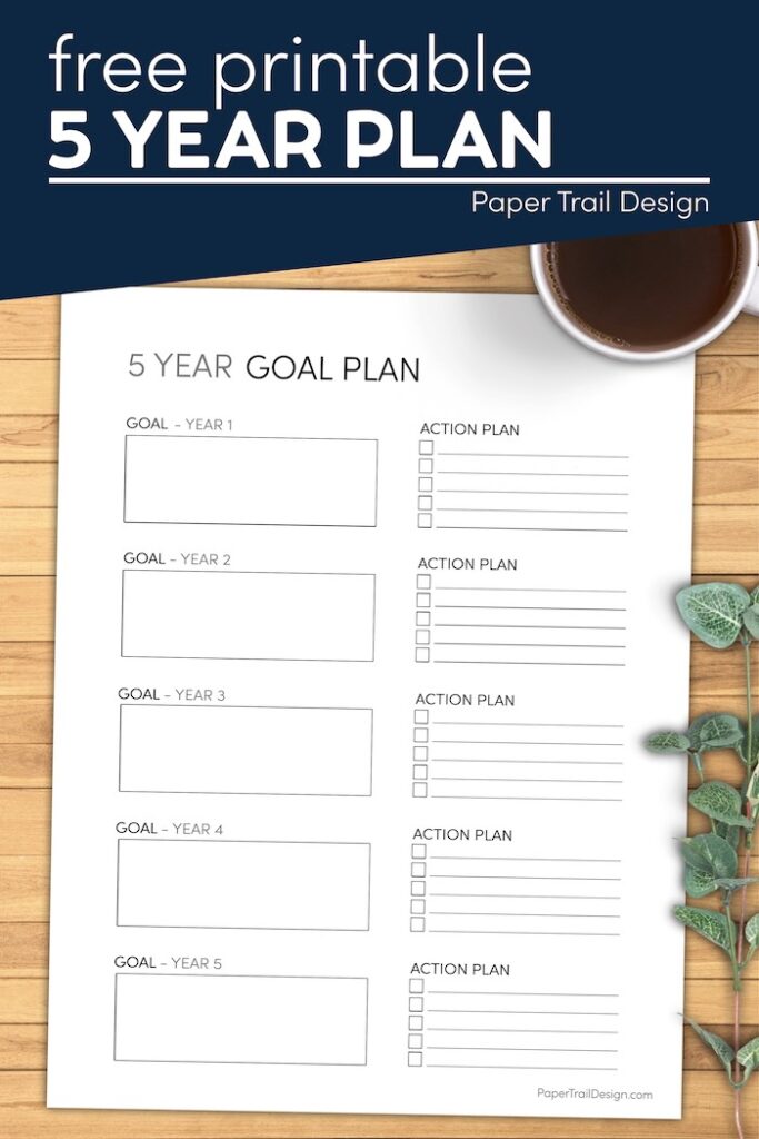 Free Printable 5 Year Plan Template Paper Trail Design