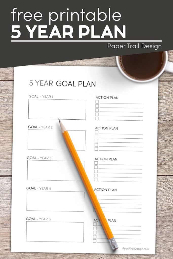 Free Printable 5 Year Plan Template - Paper Trail Design