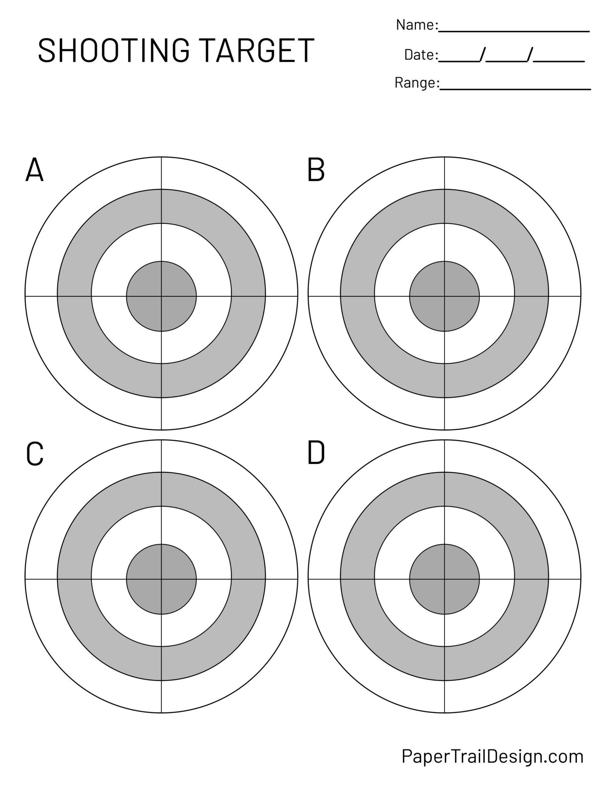 Target Posters 25 PAPER SHOOTING Targets Gun Range Pistol Rifle Handgun ...