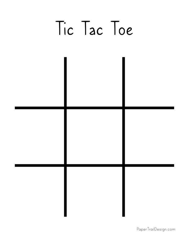 Tic Tac Toe Printables - Paper Trail Design