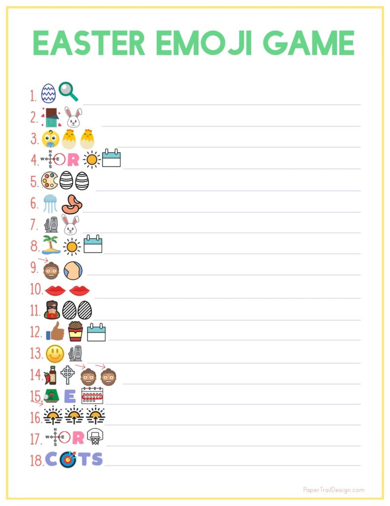 Easter Emoji Game - Paper Trail Design Easter Emoji Game - Paper Trail Design