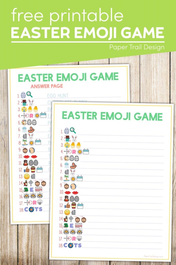 Easter Emoji Game - Paper Trail Design