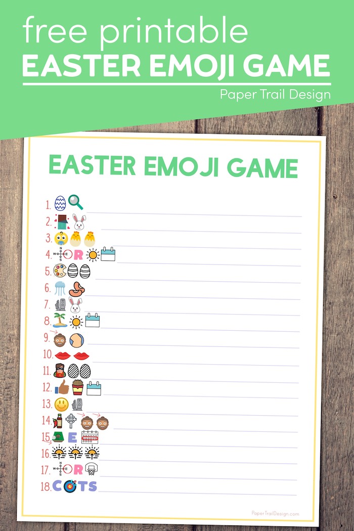 Easter Emoji Game - Paper Trail Design