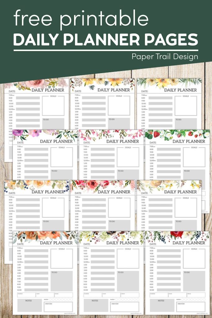 Floral Daily Planner Template - Paper Trail Design