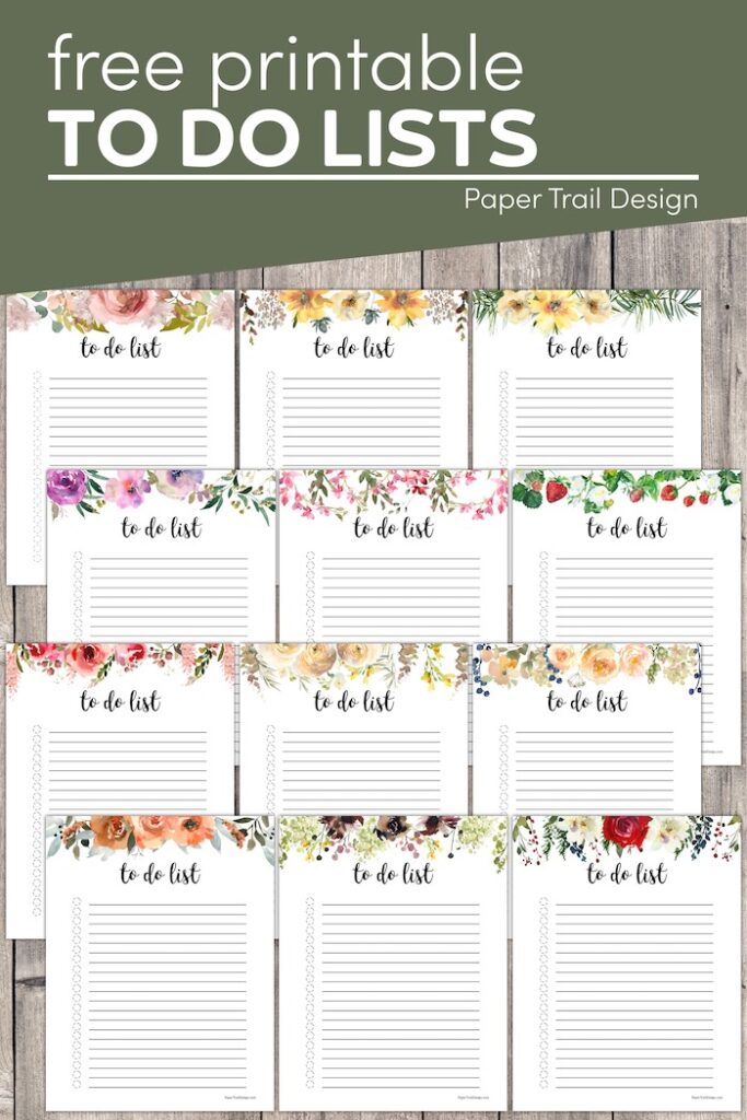 Floral Free Printable To Do List - Paper Trail Design