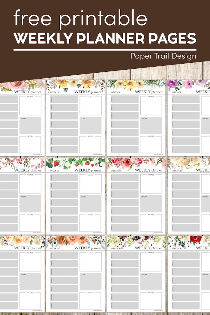 Floral Weekly Planner Template - Paper Trail Design