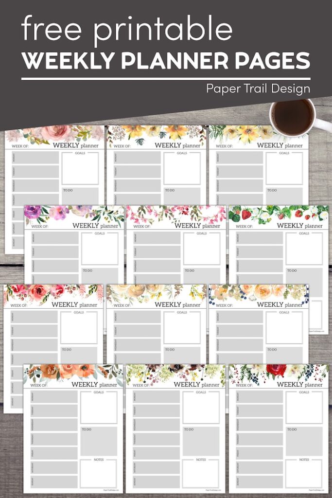 Floral Weekly Planner Template - Paper Trail Design