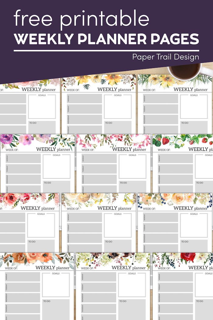 Floral Weekly Planner Template - Paper Trail Design