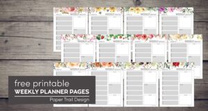 Floral Weekly Planner Template - Paper Trail Design