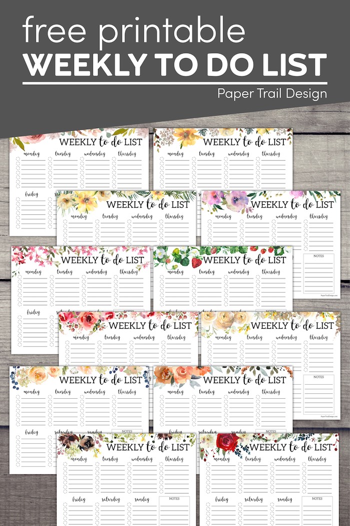 Floral Weekly To Do List Template - Paper Trail Design