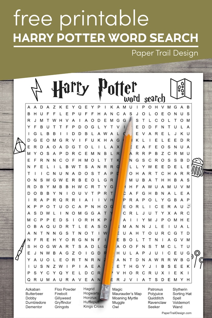 Harry Potter Word Search - Paper Trail Design
