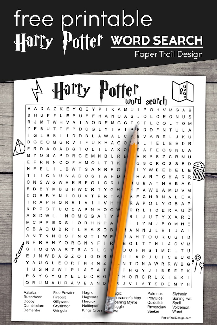 Harry Potter Word Search - Paper Trail Design
