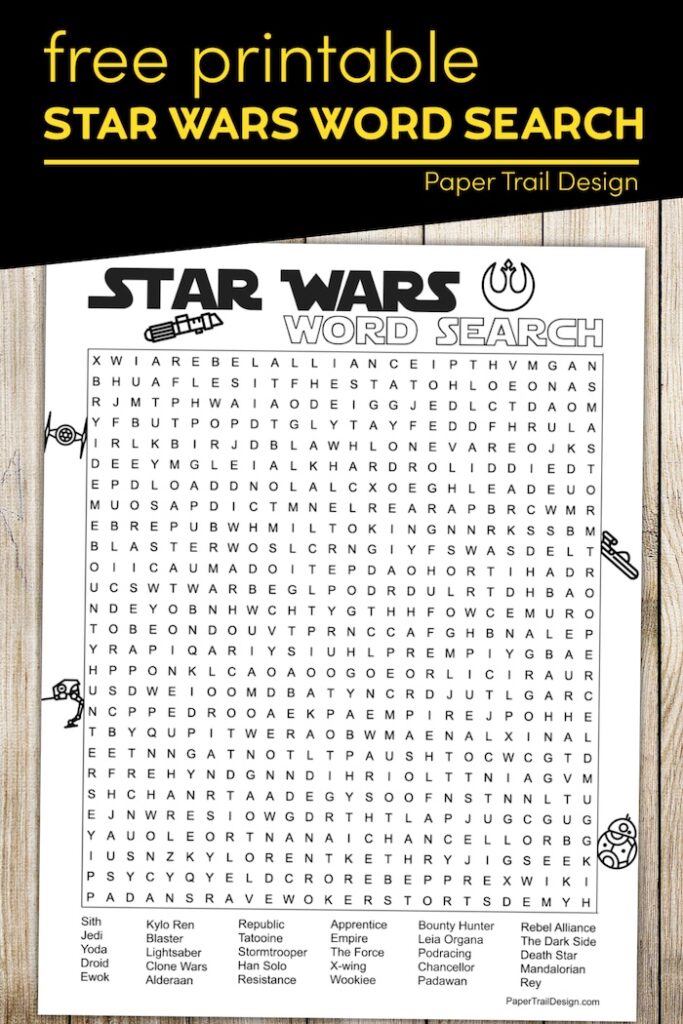 Star Wars Word Search - Paper Trail Design