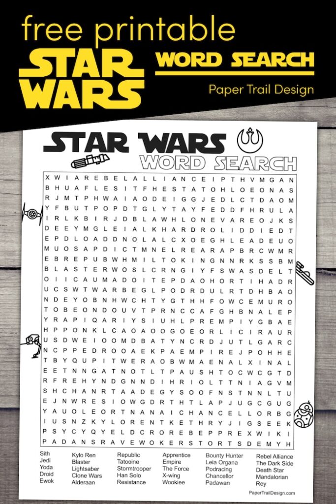Star Wars Word Search - Paper Trail Design