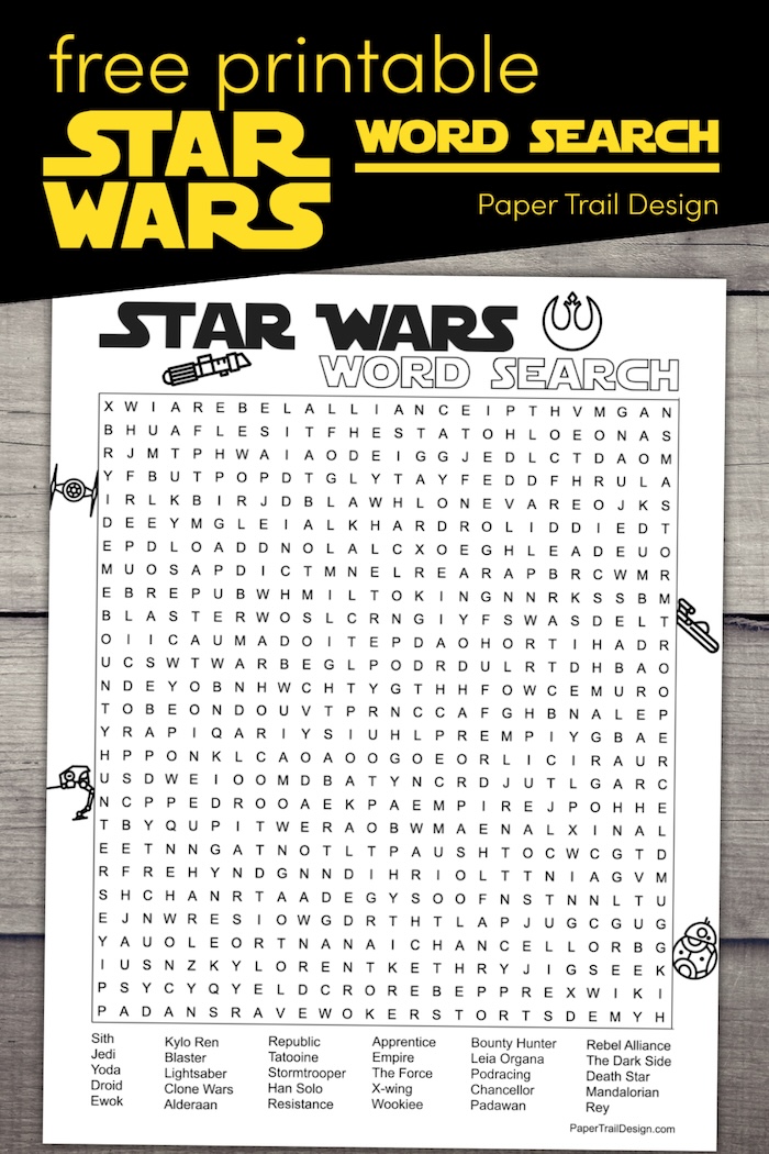 Star Wars Word Search - Paper Trail Design