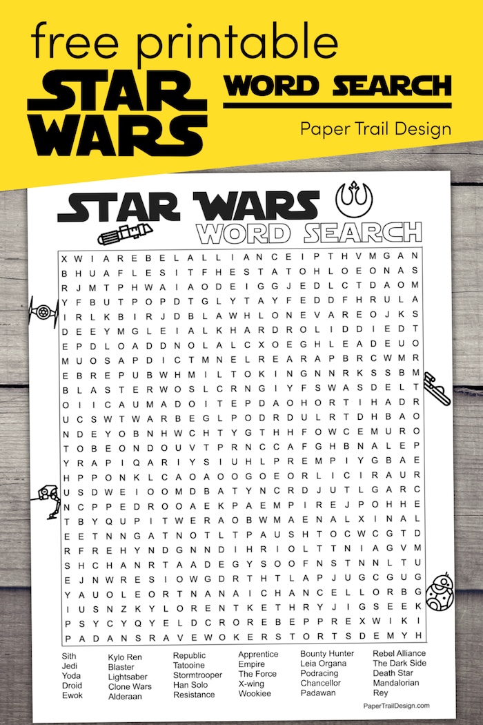Star Wars Word Search - Paper Trail Design