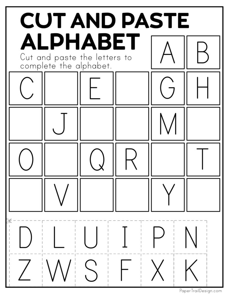 Cut and Paste Worksheets - Paper Trail Design