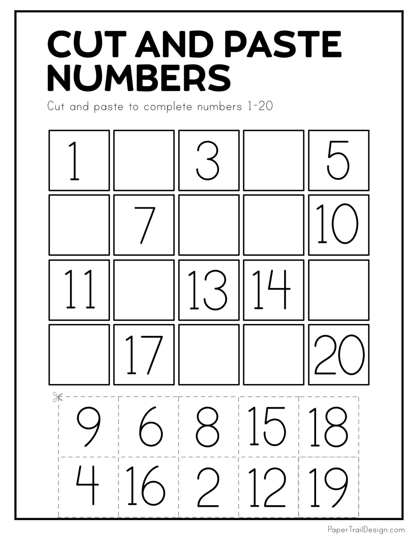 Cut and Paste Worksheets - Paper Trail Design